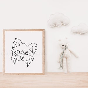 Yorkshire Terrier Dog Art Print, Line Drawing, Line Art, Dog Pet ...