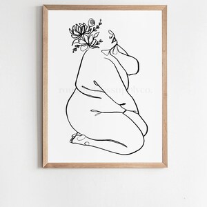 Body Positive Line Art, Female Figure Art Print, Minimalist Printable ...