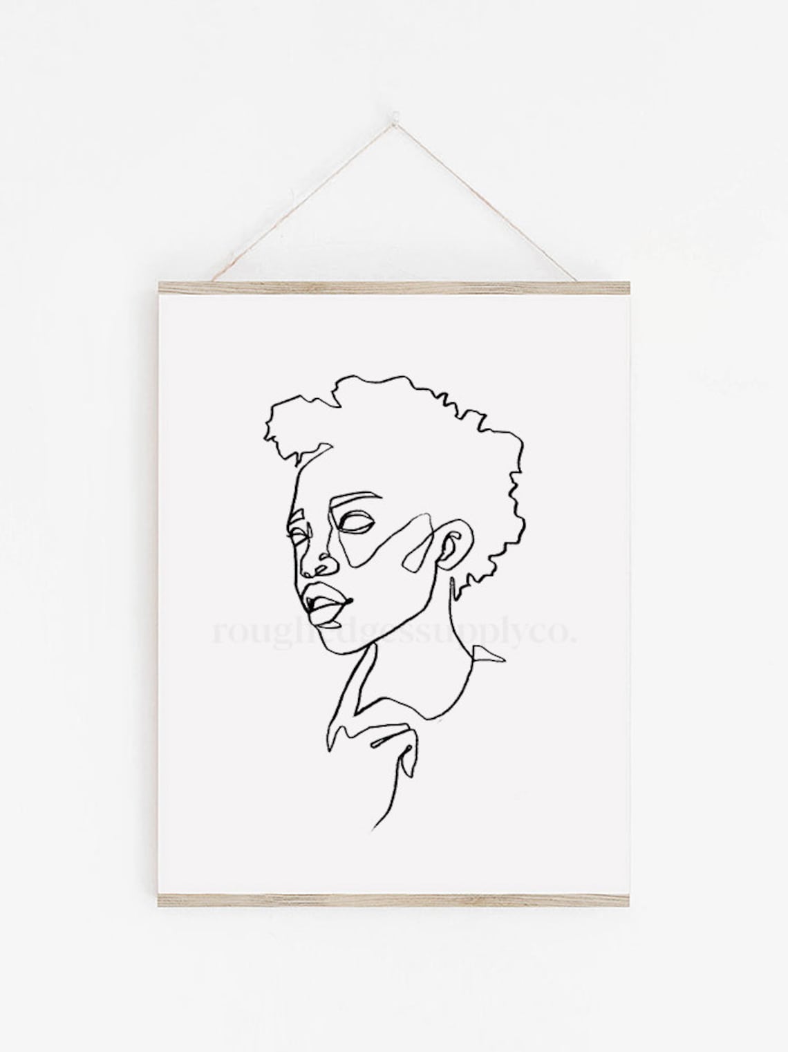 Black Woman Portrait Line Drawing, African American Woman Line Art ...
