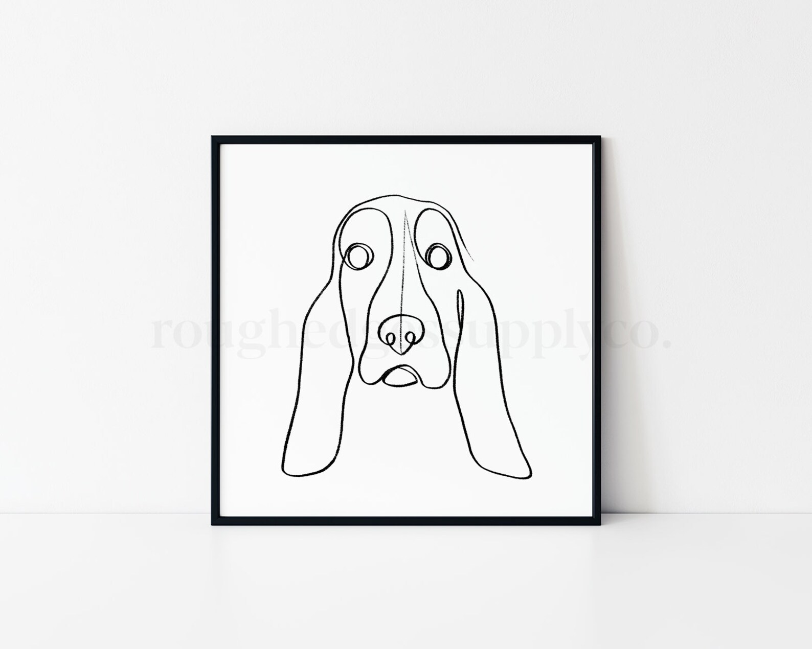 Basset Hound Art Print, Line Drawing, Minimal Animal Line Art, Pet ...
