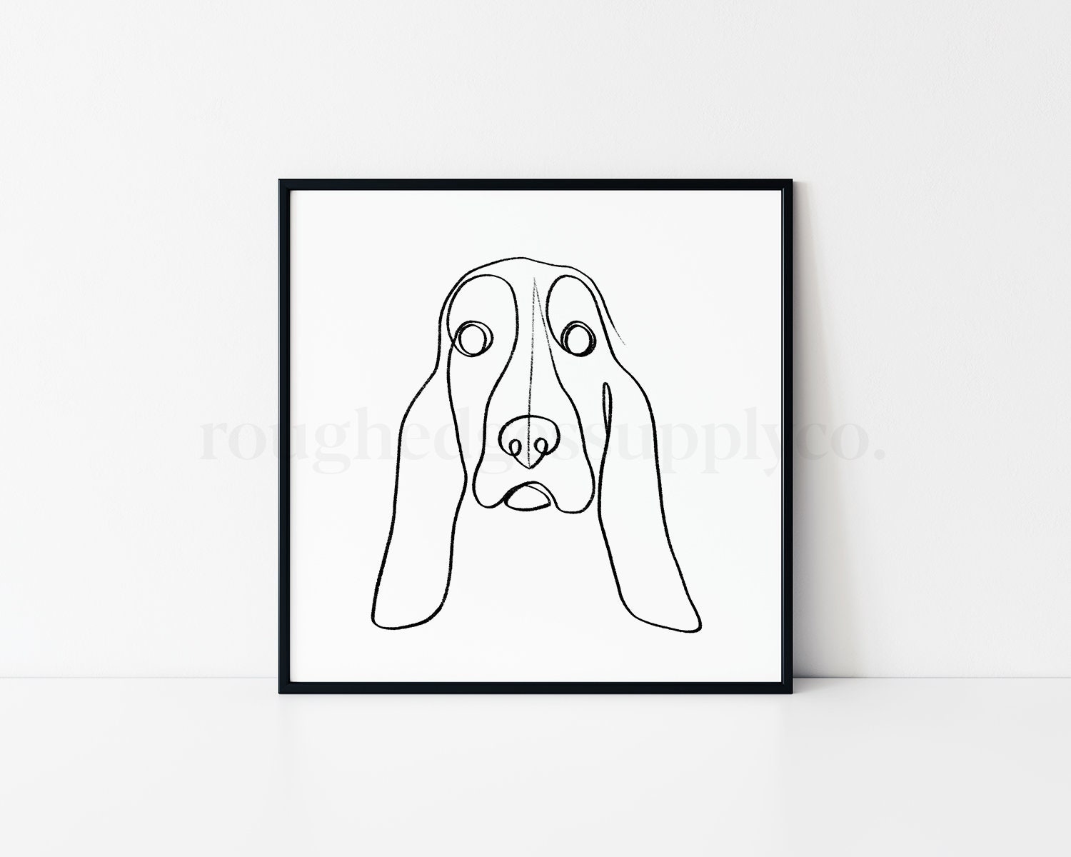 Basset Hound Art Print Line Drawing Minimal Animal Line Art | Etsy