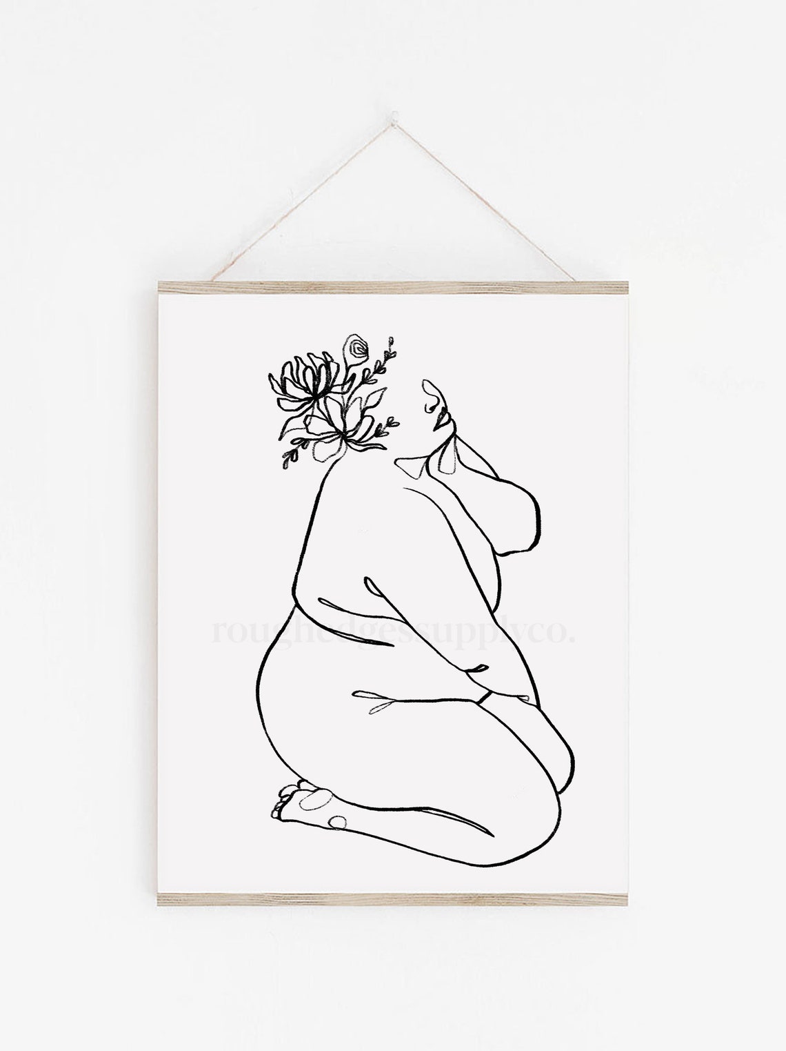 Body Positive Line Art Female Figure Art Print Minimalist - Etsy