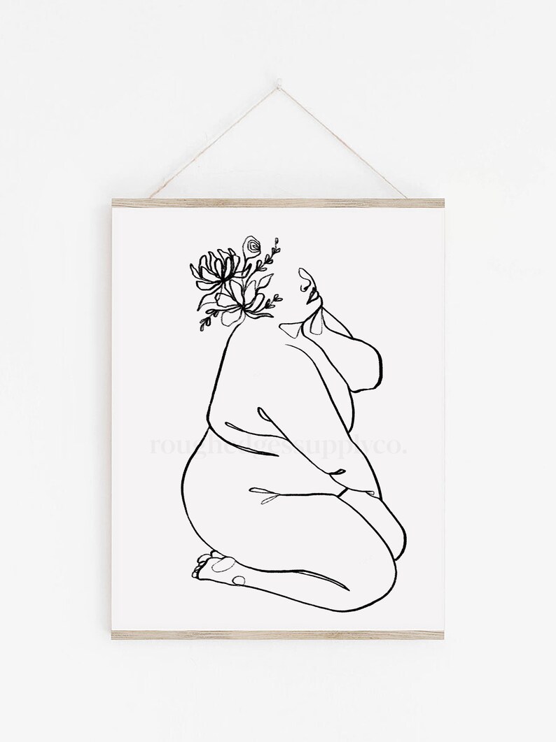 Body Positive Line Art Female Figure Art Print Minimalist - Etsy Sweden