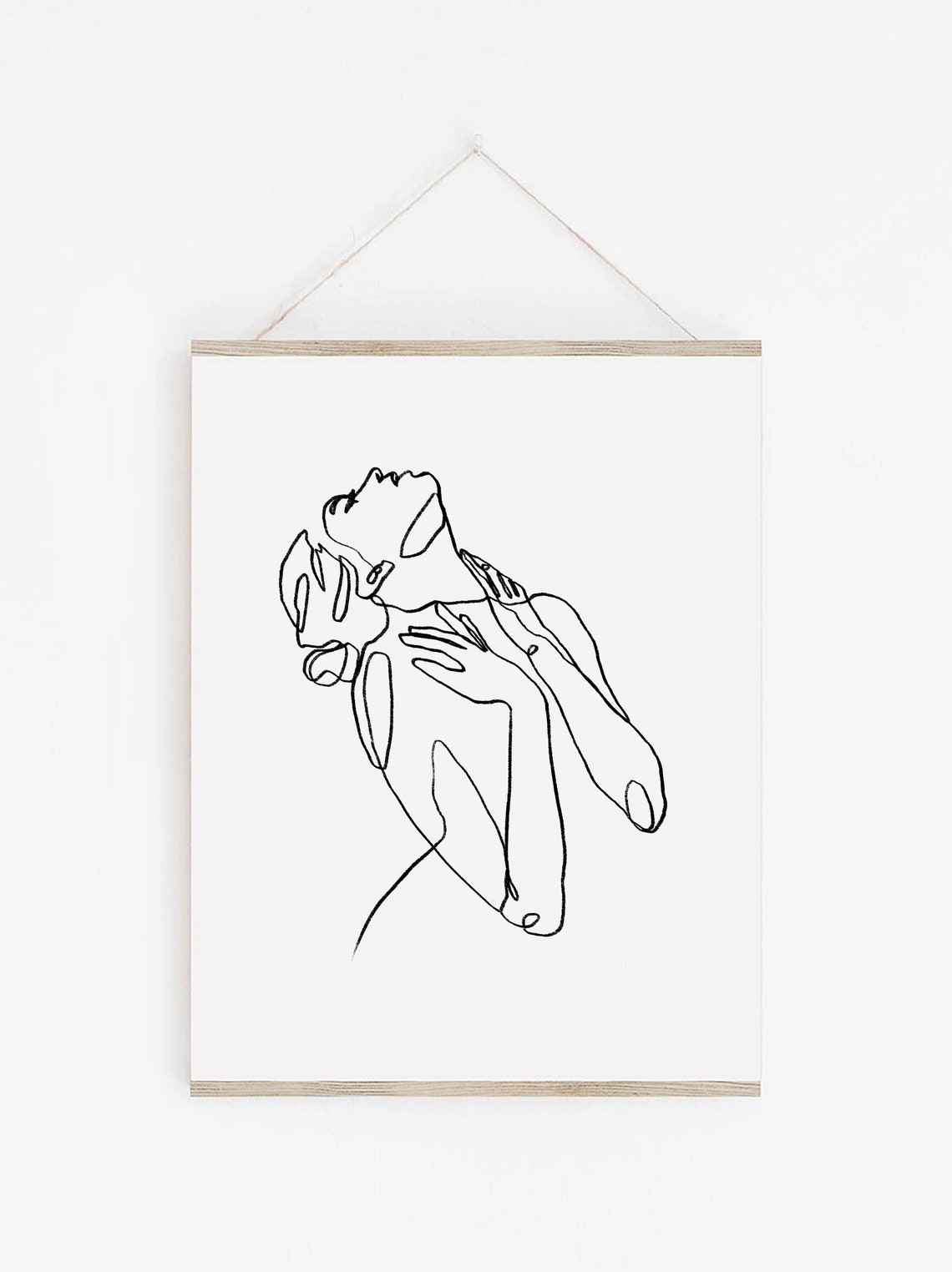 Abstract Female Figure Line Art Print Minimalist Wall Art | Etsy