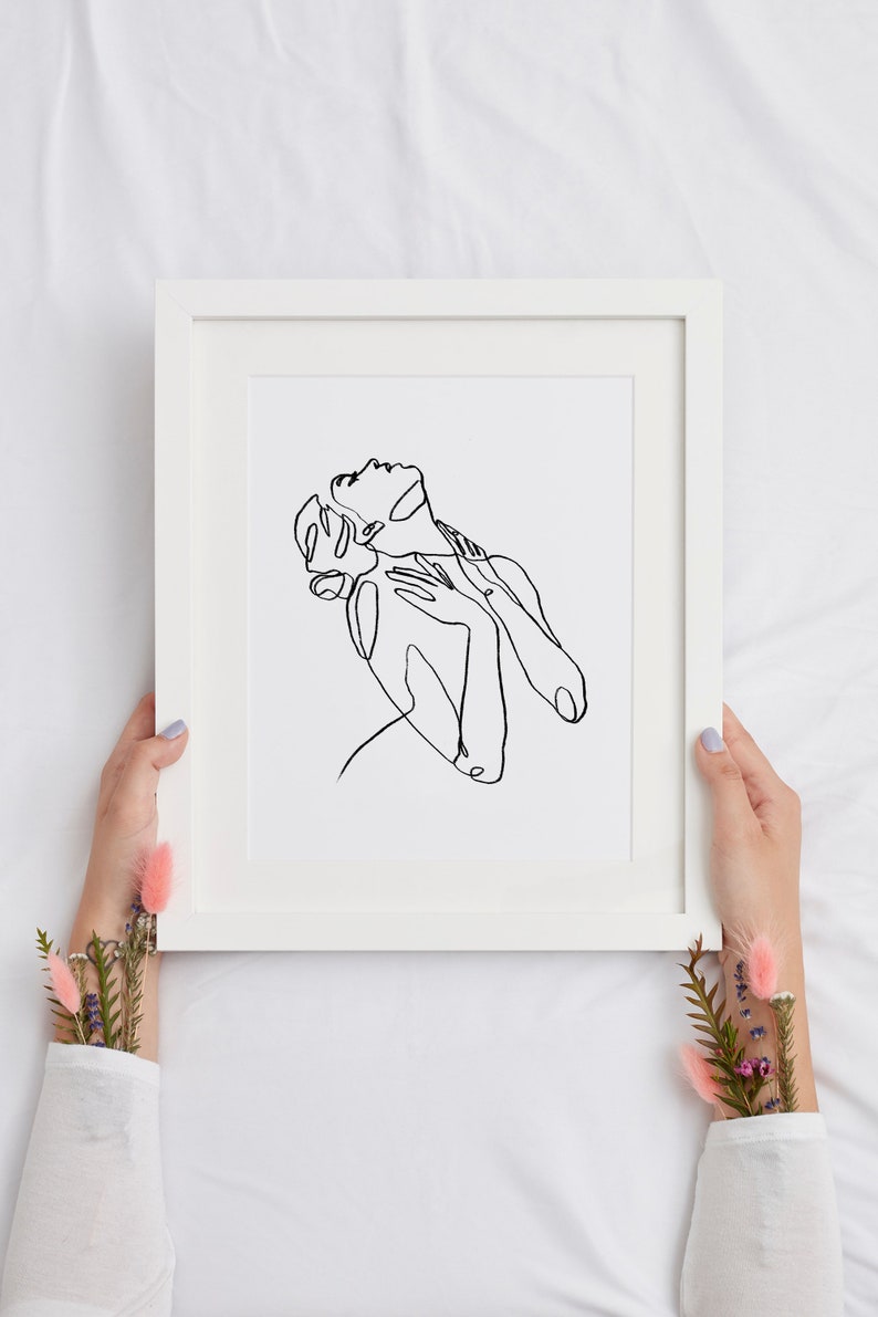 Abstract Female Figure Line Art Print Minimalist Wall Art | Etsy