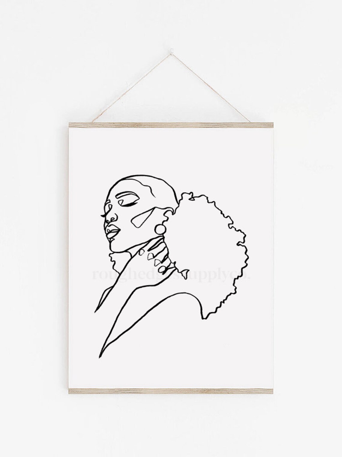 Black Woman Portrait Line Drawing, African American Woman Line Art, Art ...