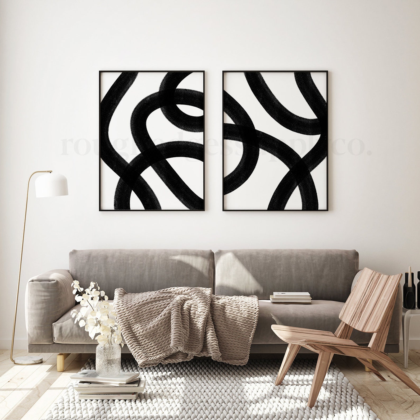 Set of 2 Digital Prints Abstract Art Prints Abstract Wall - Etsy