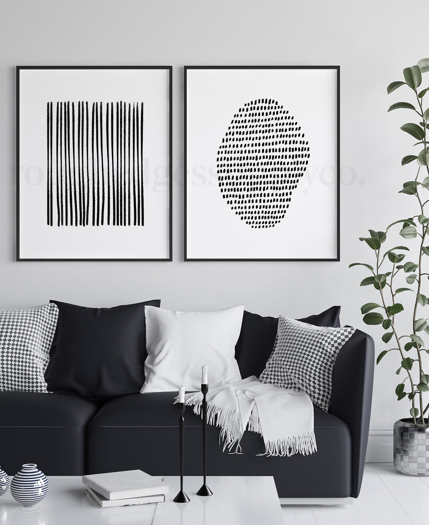 Set of 2 Digital Prints Abstract Art Prints Abstract Wall | Etsy