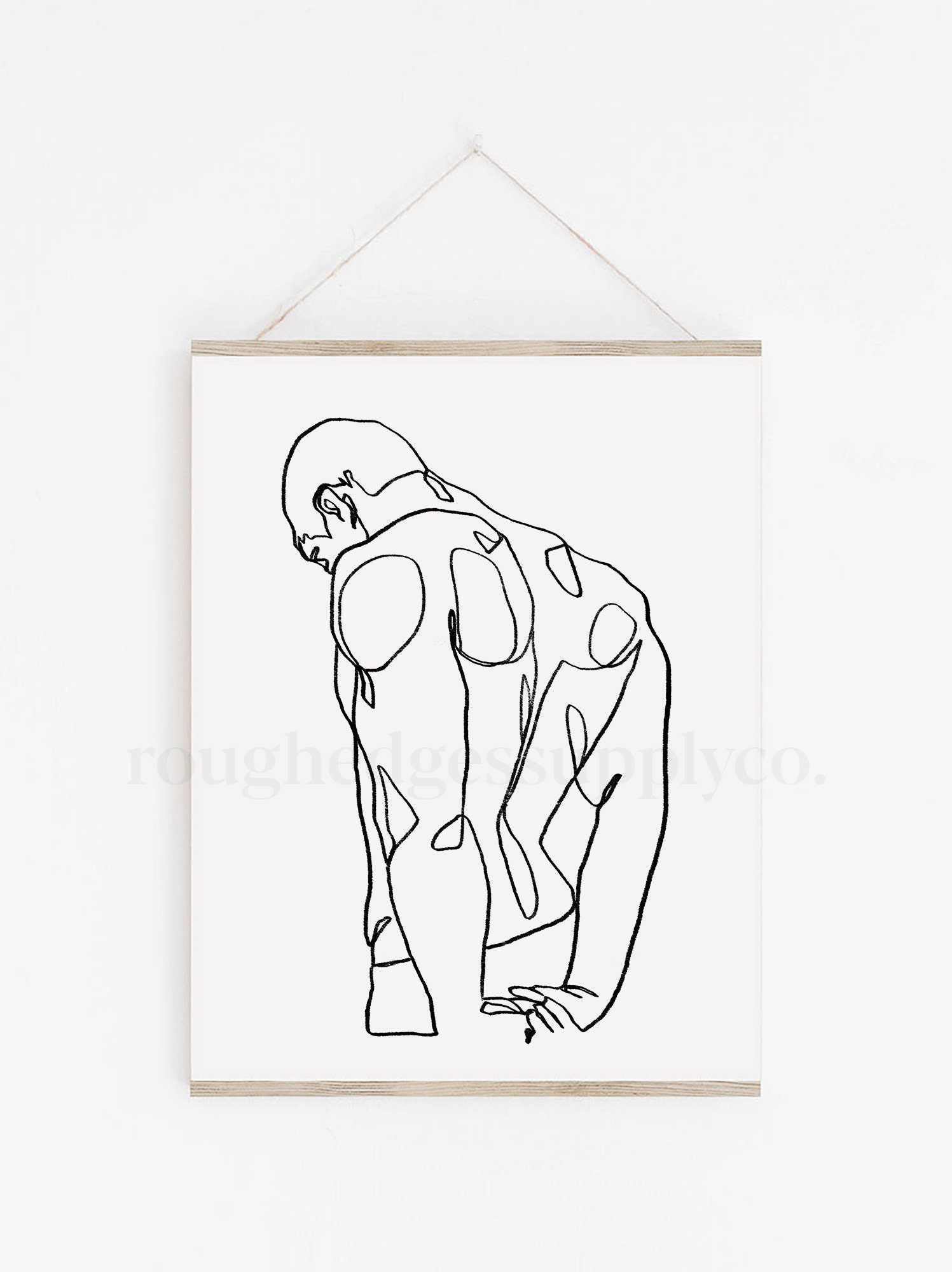 Abstract Male Figure Line Art Nude Line Drawing Naked Man - Etsy