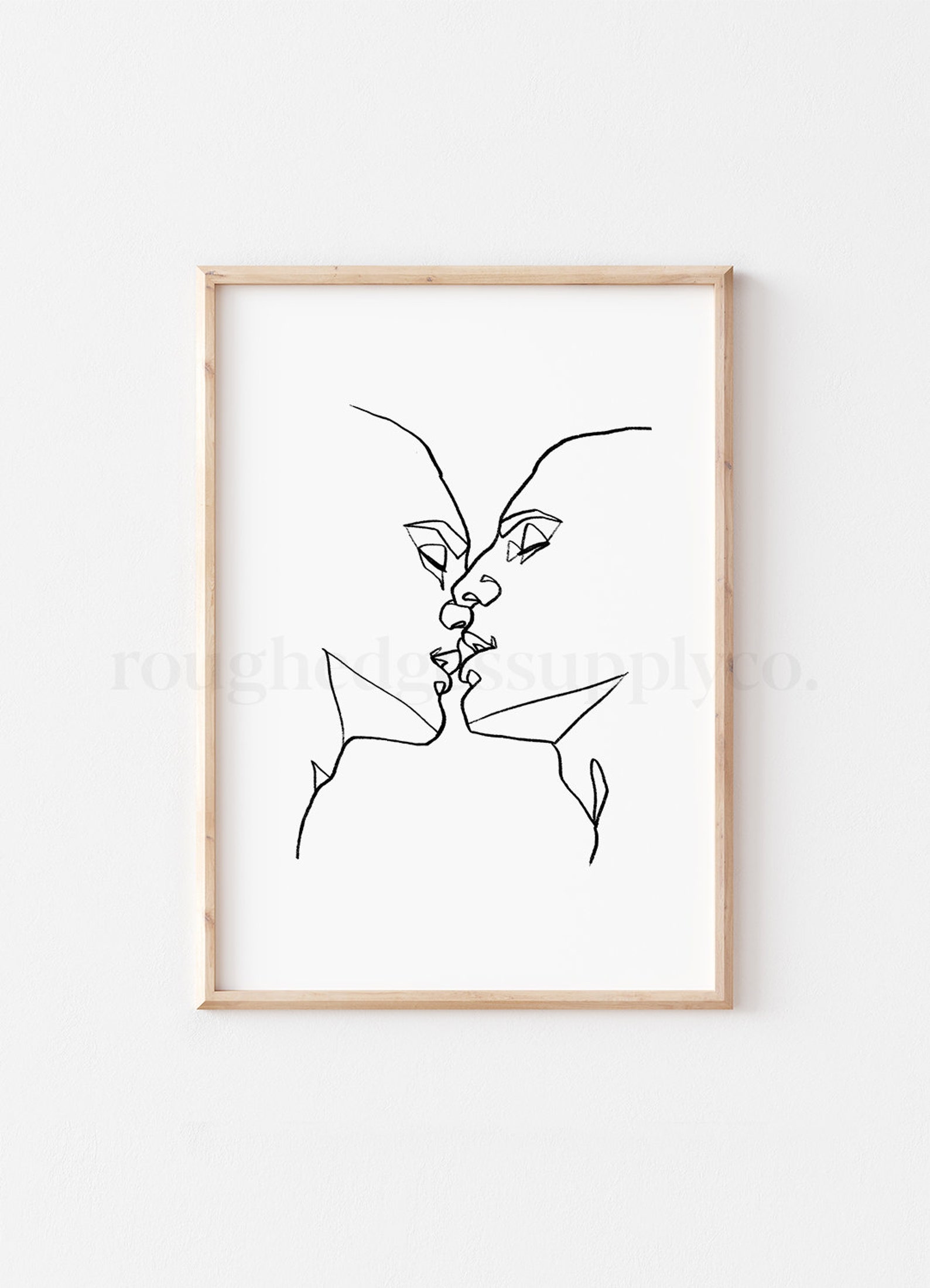 Gay Couple Kissing Line Art Print Gay Couple Line Drawing | Etsy