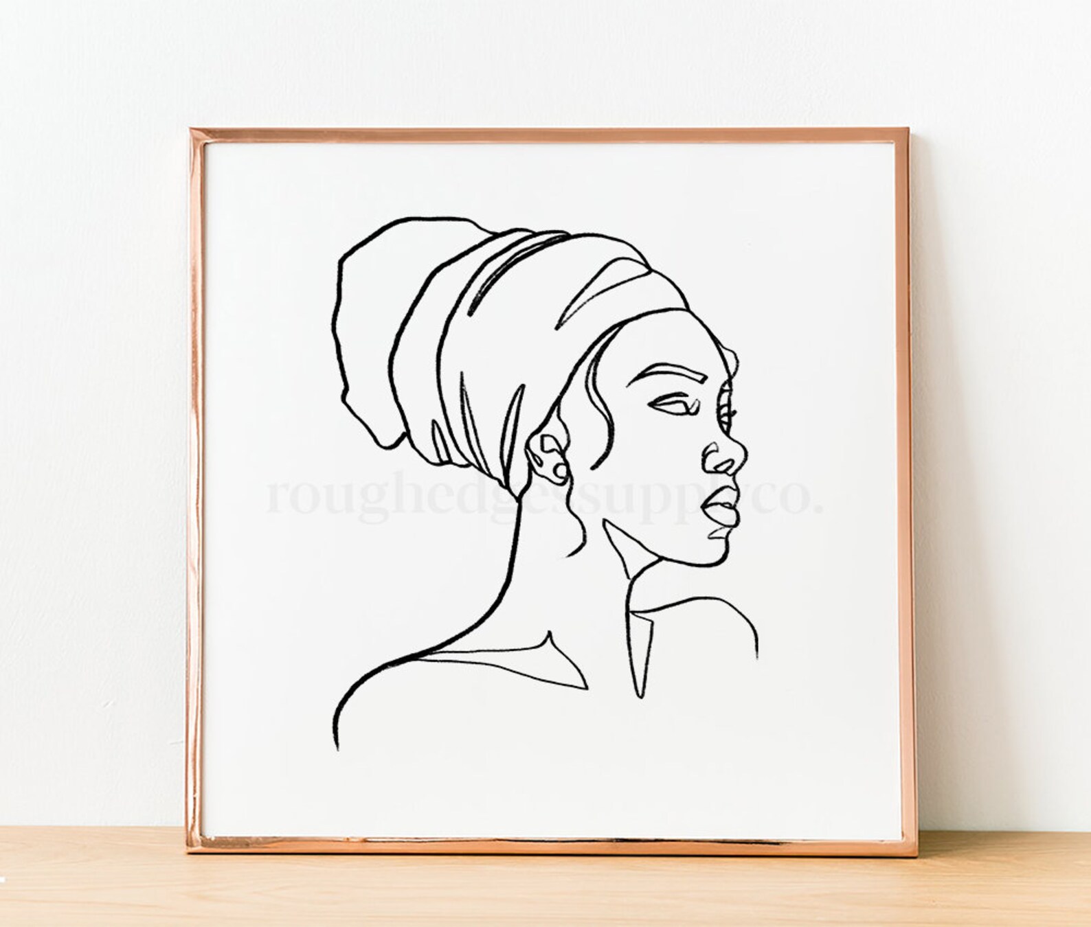 Black Woman Portrait Line Drawing, African American Woman Line Art, Art ...