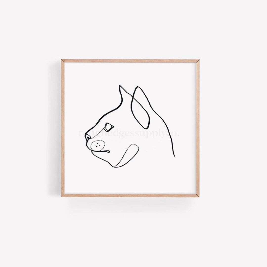 Cat Art Print, Line Drawing, Line Art, Cat Pet Portrait, Cat Lover Gift ...