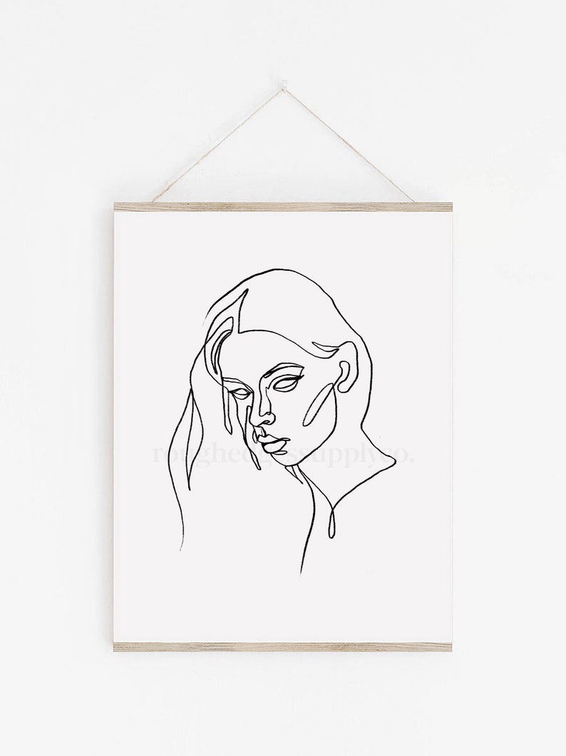 Woman Line Art Female Portrait Female Figure Abstract - Etsy