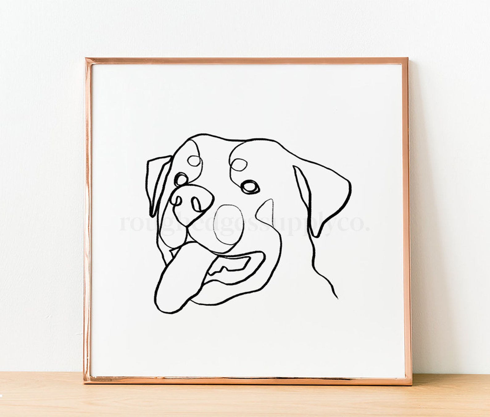 Rottweiler Dog Art Print Line Drawing Line Art Dog Pet | Etsy