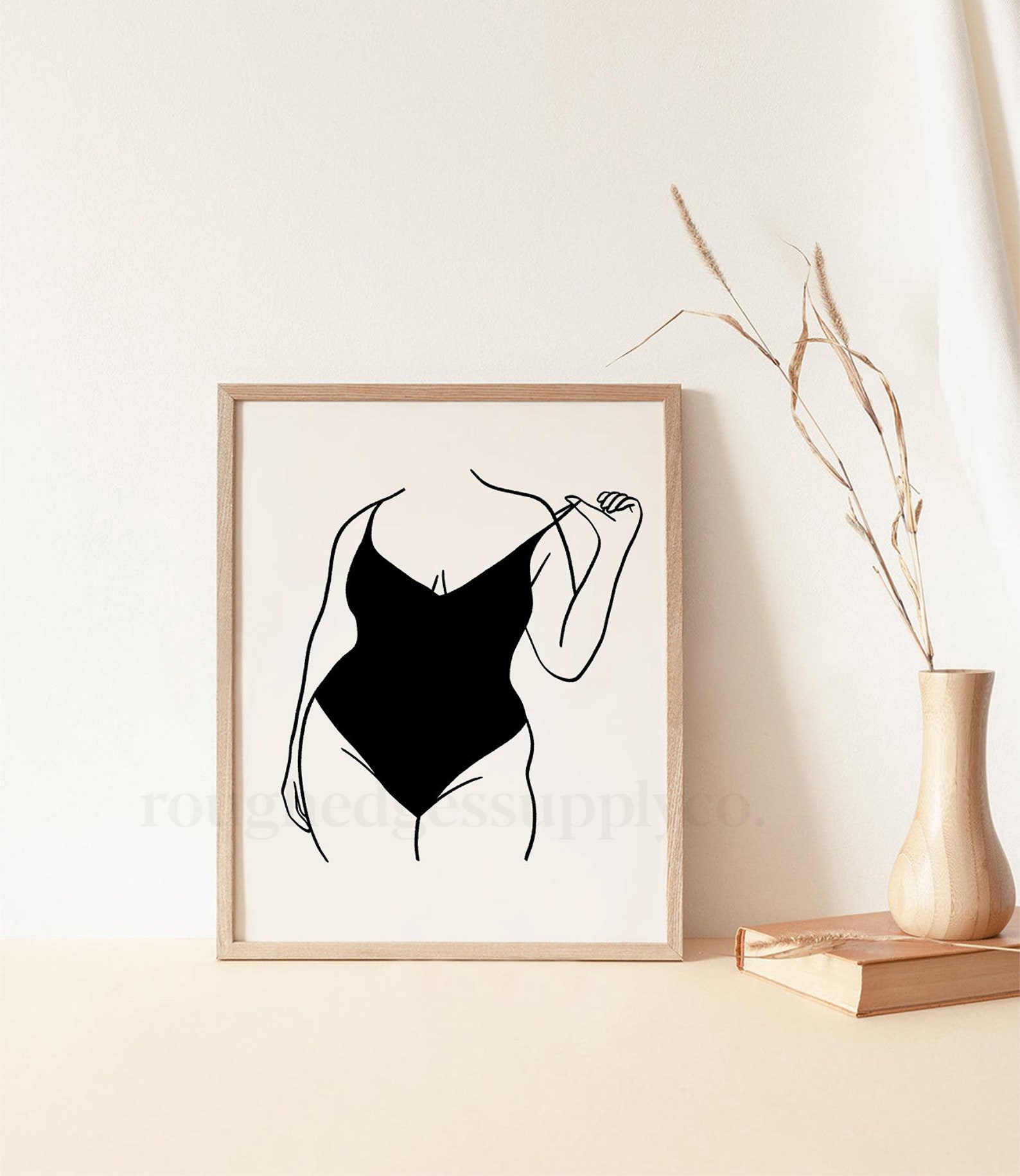 Body Positive Line Art, Female Figure Art Print, Minimalist Wall Art ...