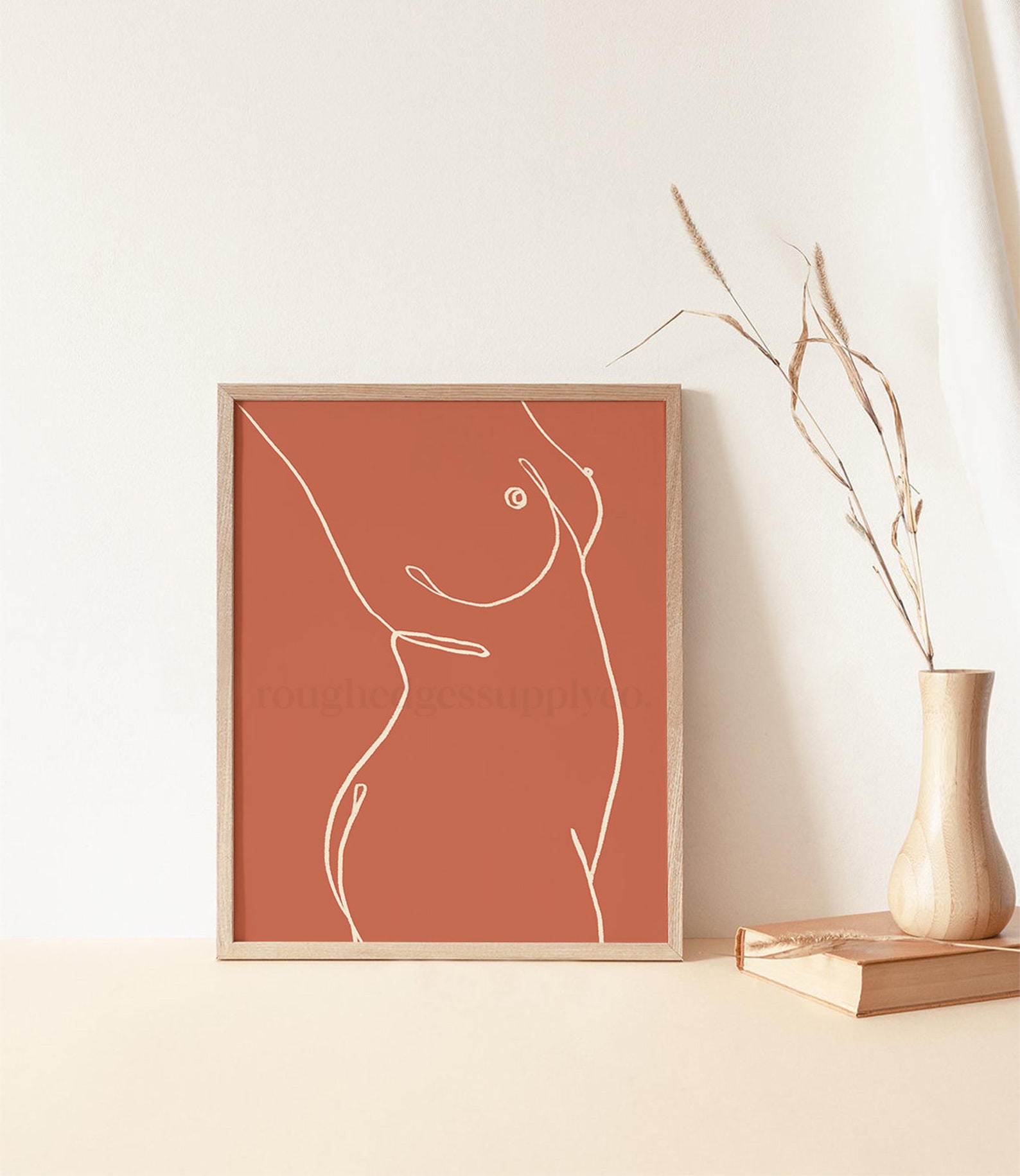 Body Positive Line Art Female Figure Art Print Minimalist | Etsy