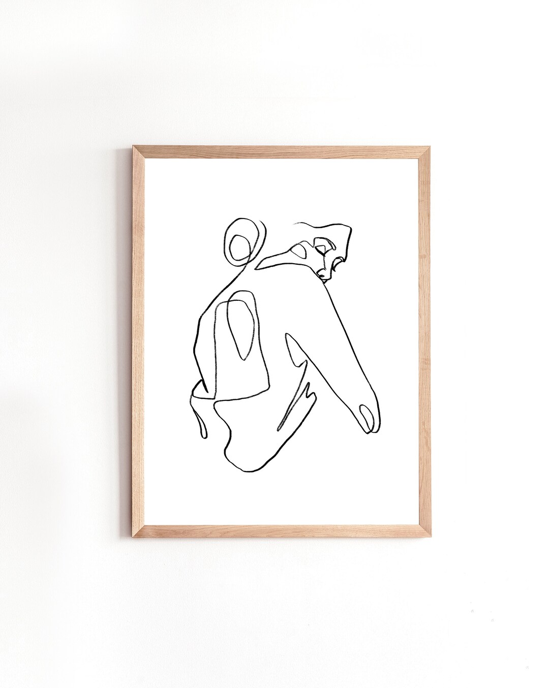 One Line Abstract Female Figure Art Print, Minimalist Wall Art ...