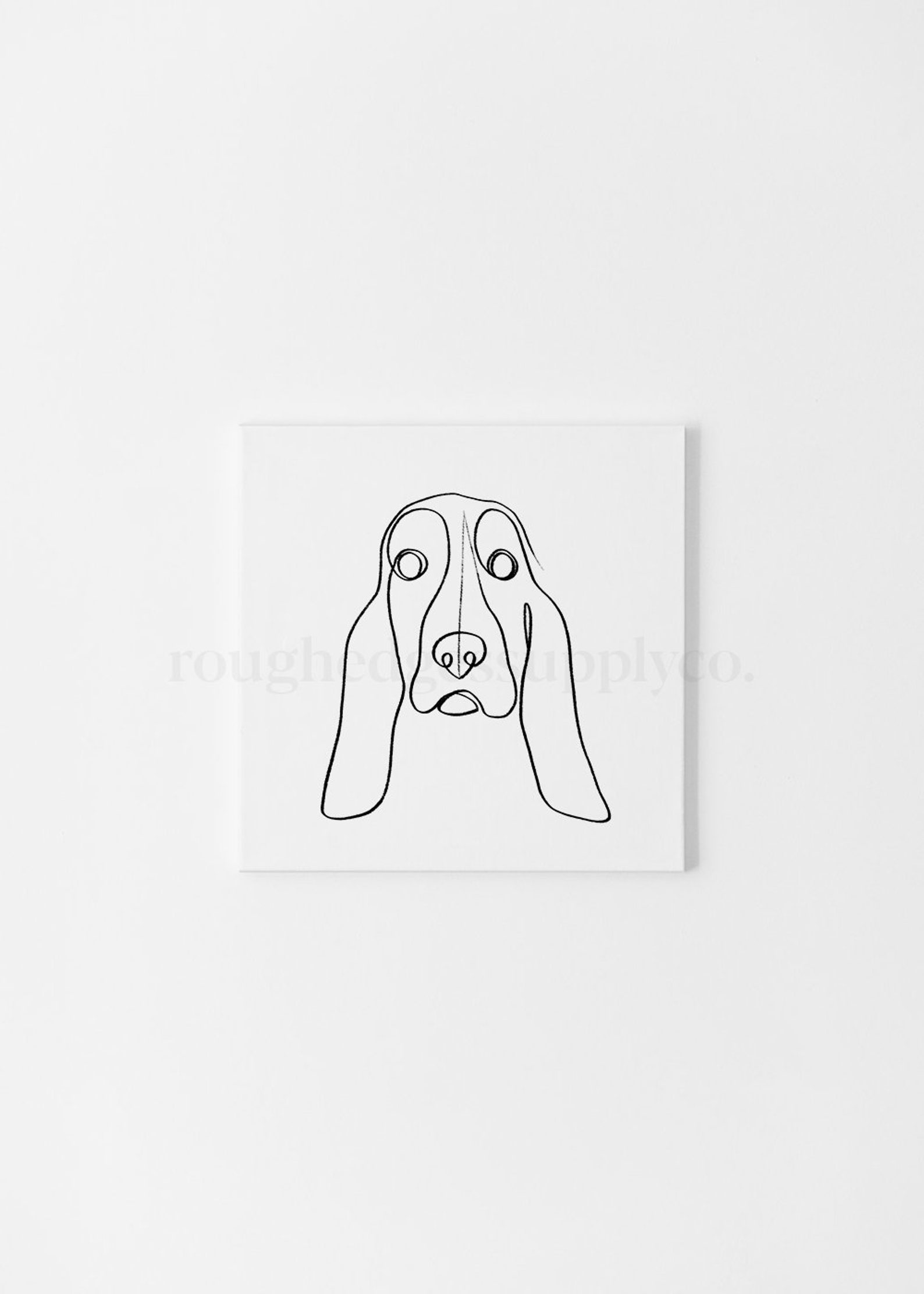 Basset Hound Art Print, Line Drawing, Minimal Animal Line Art, Pet ...