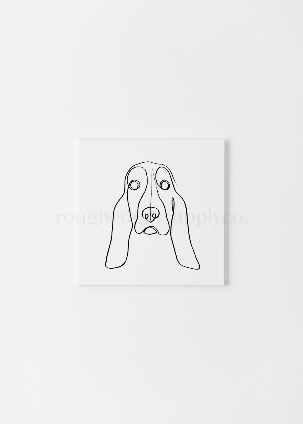 Basset Hound Art Print Line Drawing Minimal Animal Line Art | Etsy