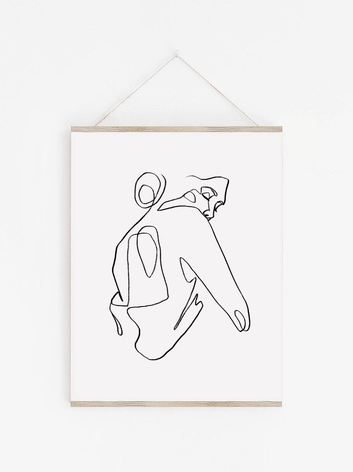 One Line Abstract Female Figure Art Print Minimalist Wall - Etsy
