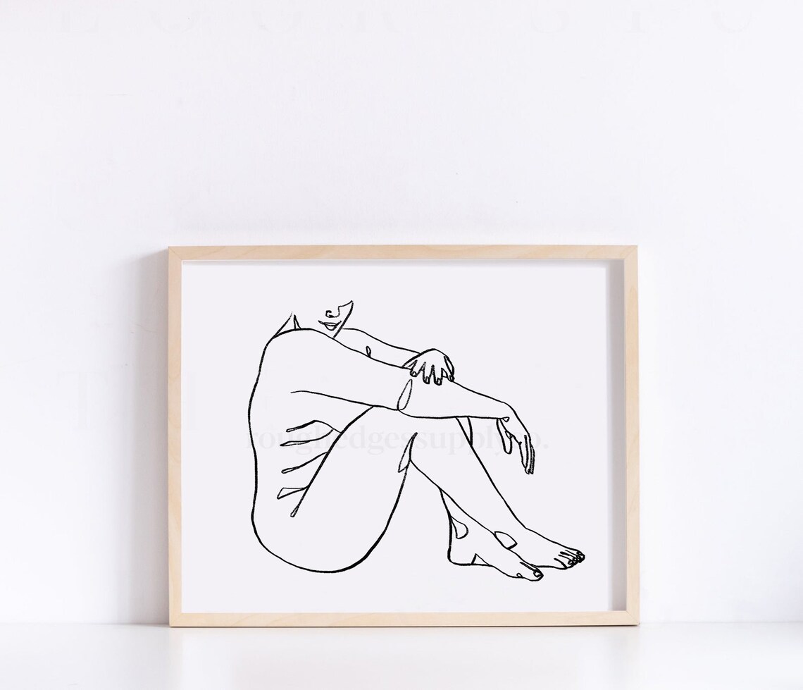 Body Positive Line Art Female Figure Art Print Minimalist | Etsy