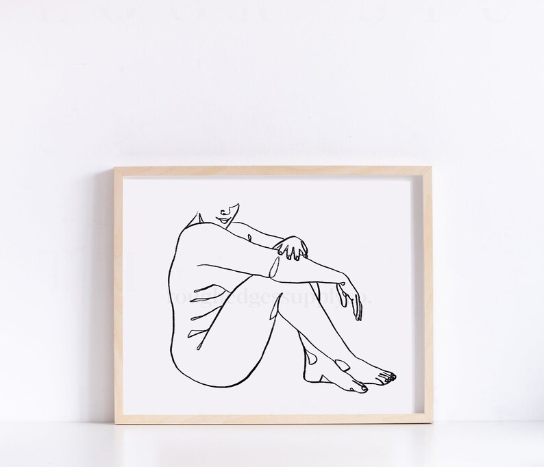 Body Positive Line Art Female Figure Art Print Minimalist - Etsy