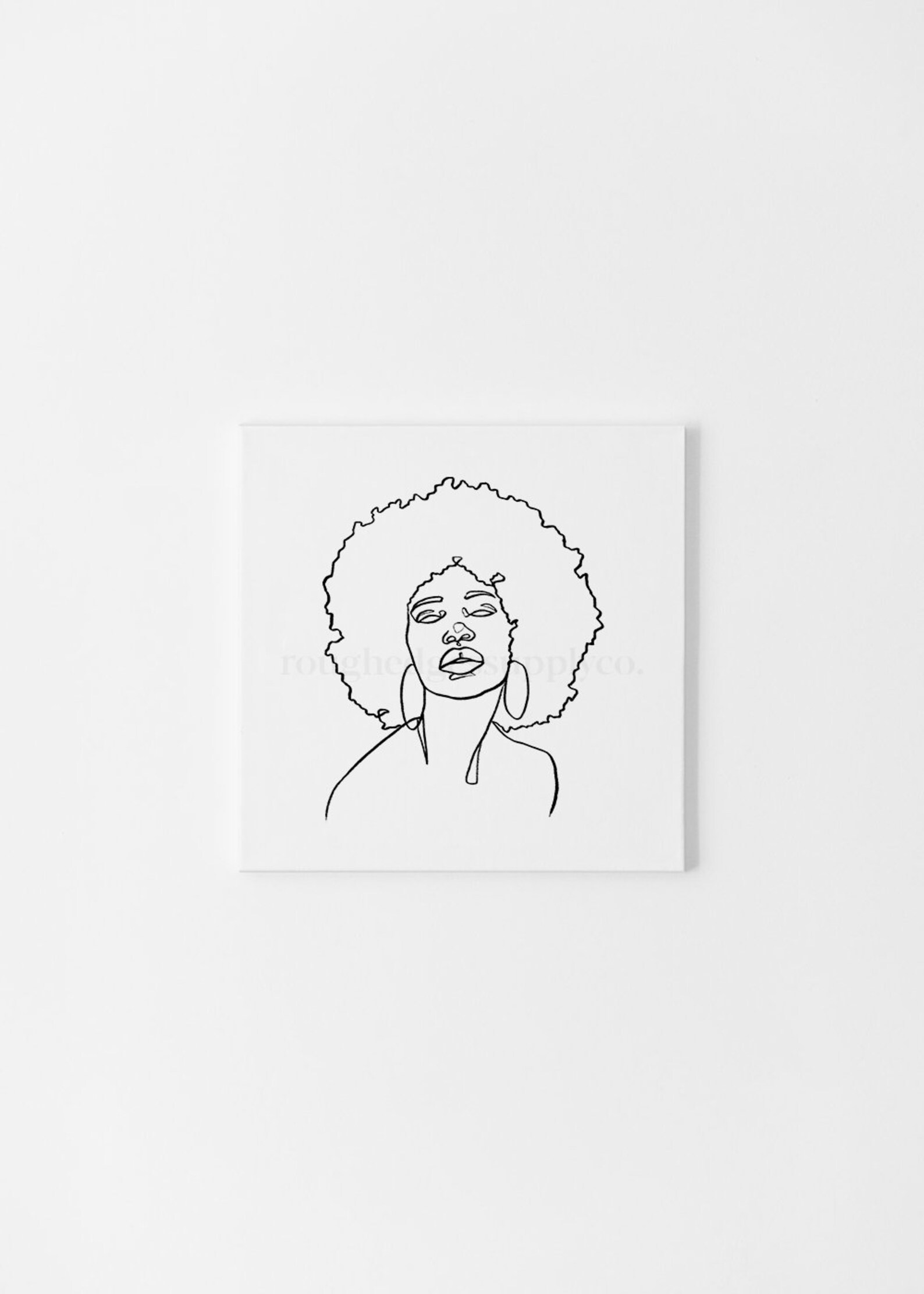 Black Woman Portrait Line Drawing, African American Woman Line Art, Art ...