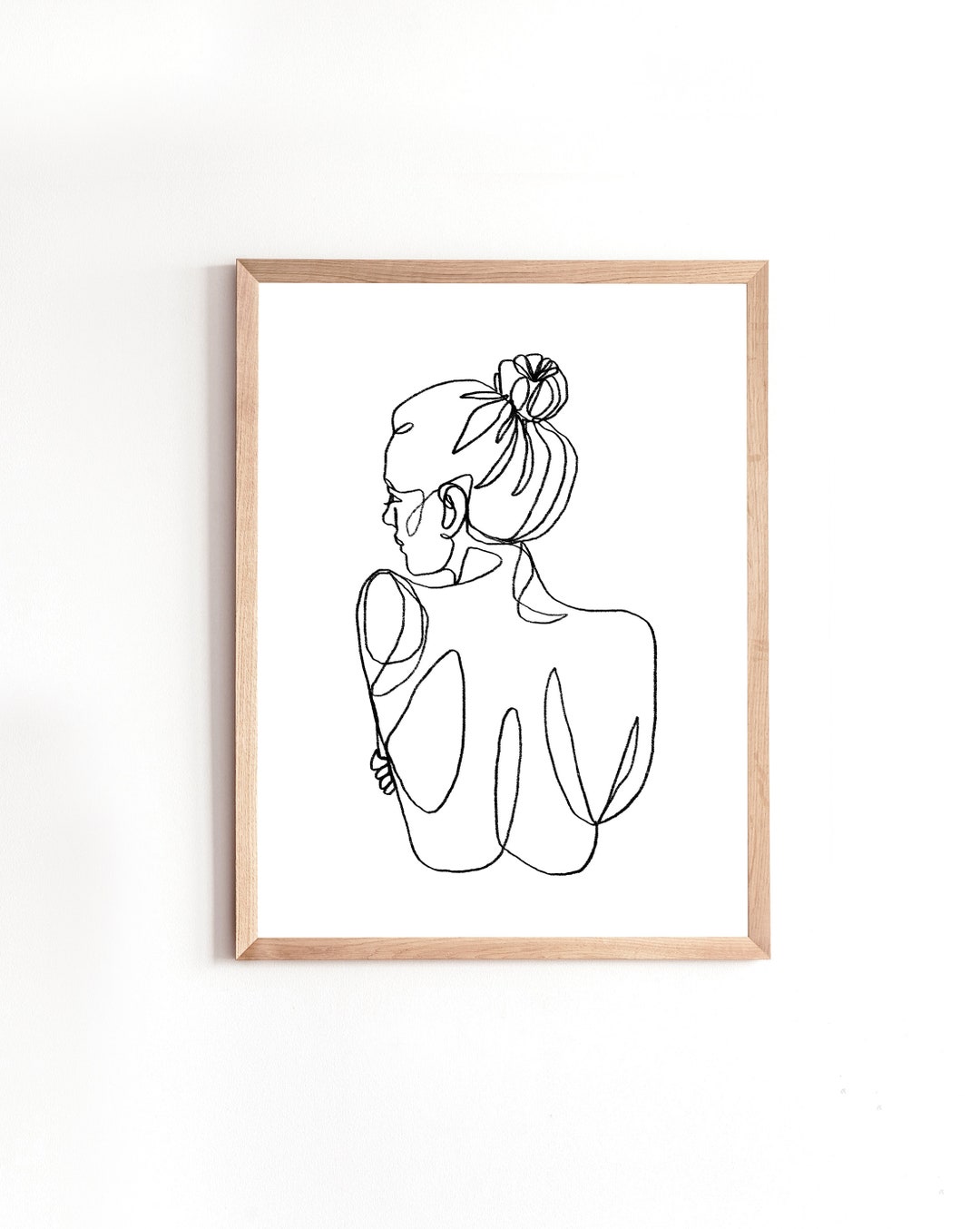 One Line Female Figure Art Print, Minimalist Wall Art, Printable Wall ...