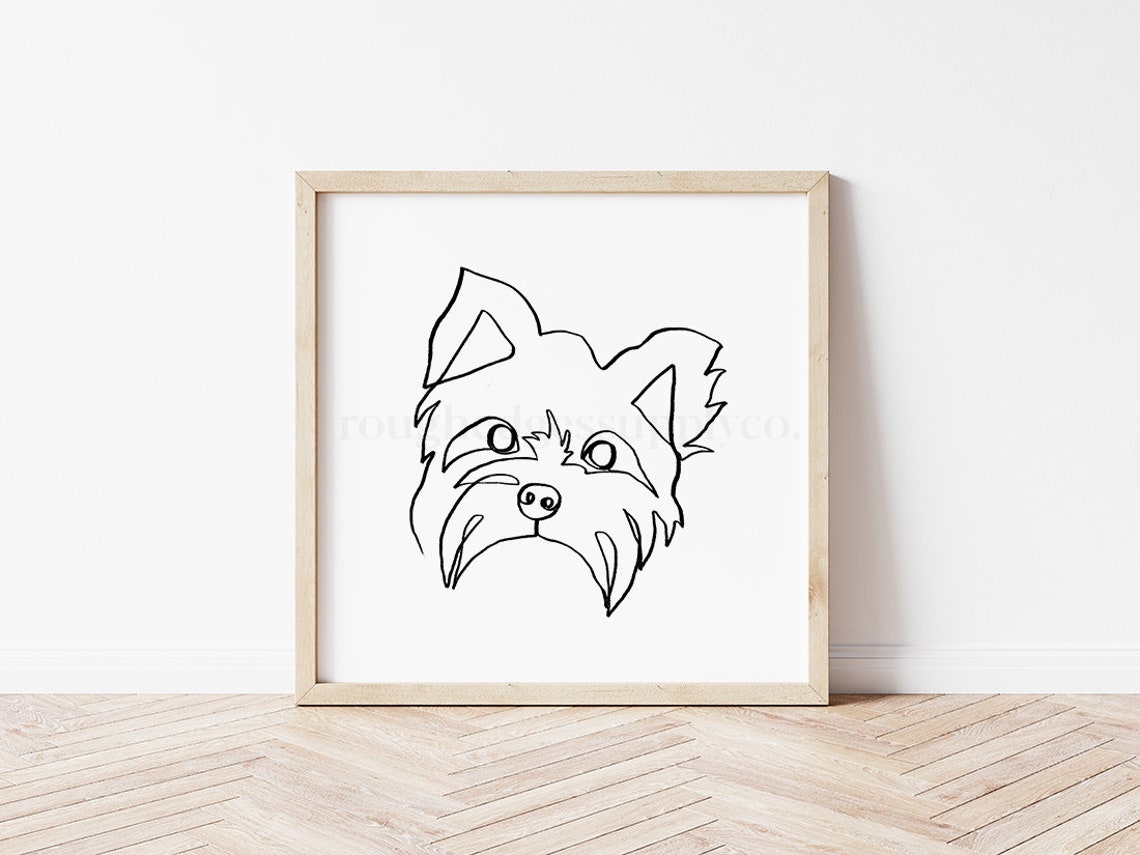 Yorkshire Terrier Dog Art Print Line Drawing Line Art Dog - Etsy Singapore
