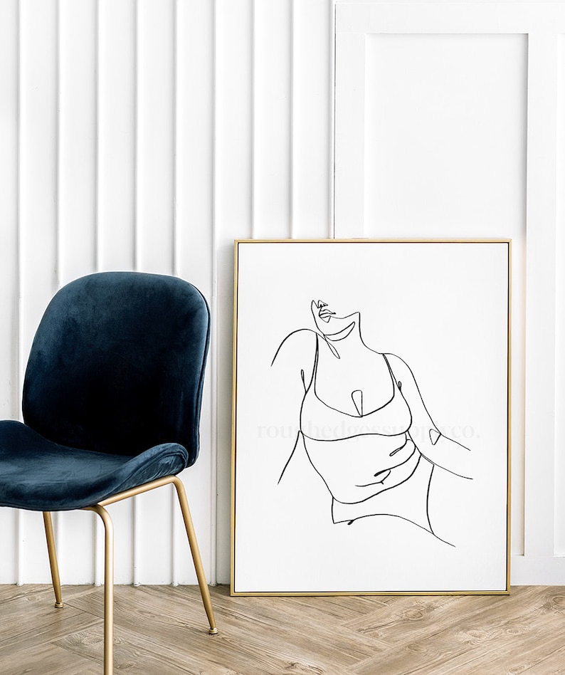 Body Positive Line Art Female Figure Art Print Minimalist - Etsy