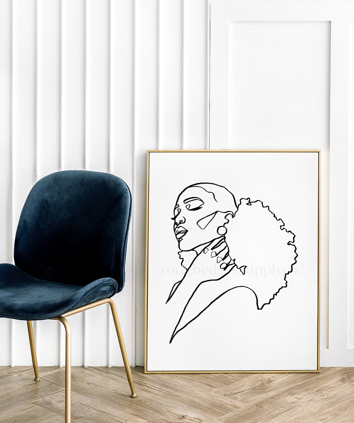 Black Woman Portrait Line Drawing, African American Woman Line Art, Art ...