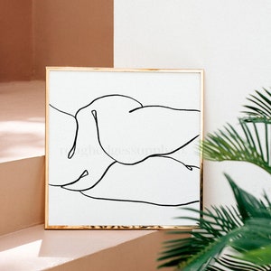 Body Positive Line Art, Plus Size Female Art Print, Minimalist Wall Art ...