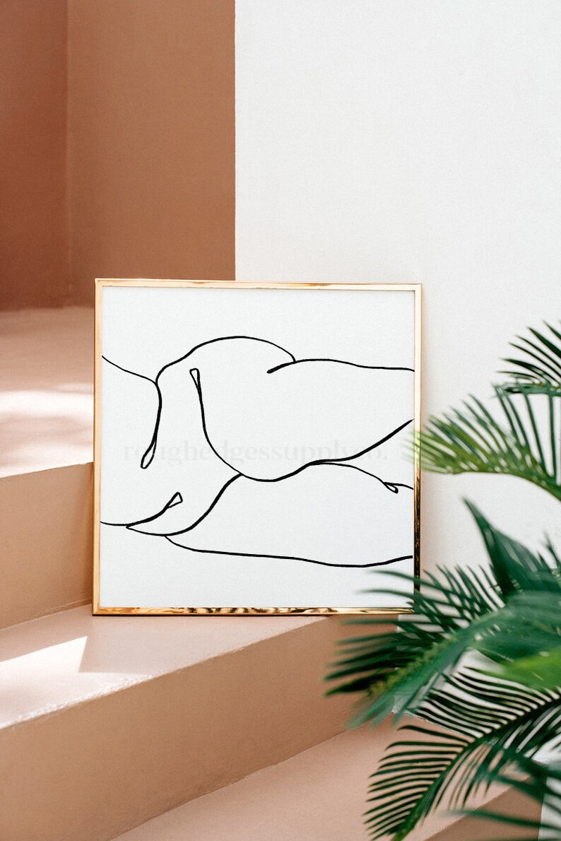 Body Positive Line Art Plus Size Female Art Print Minimalist - Etsy