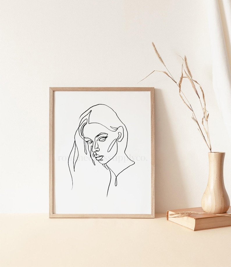 Woman Line Art Female Portrait Female Figure Abstract - Etsy