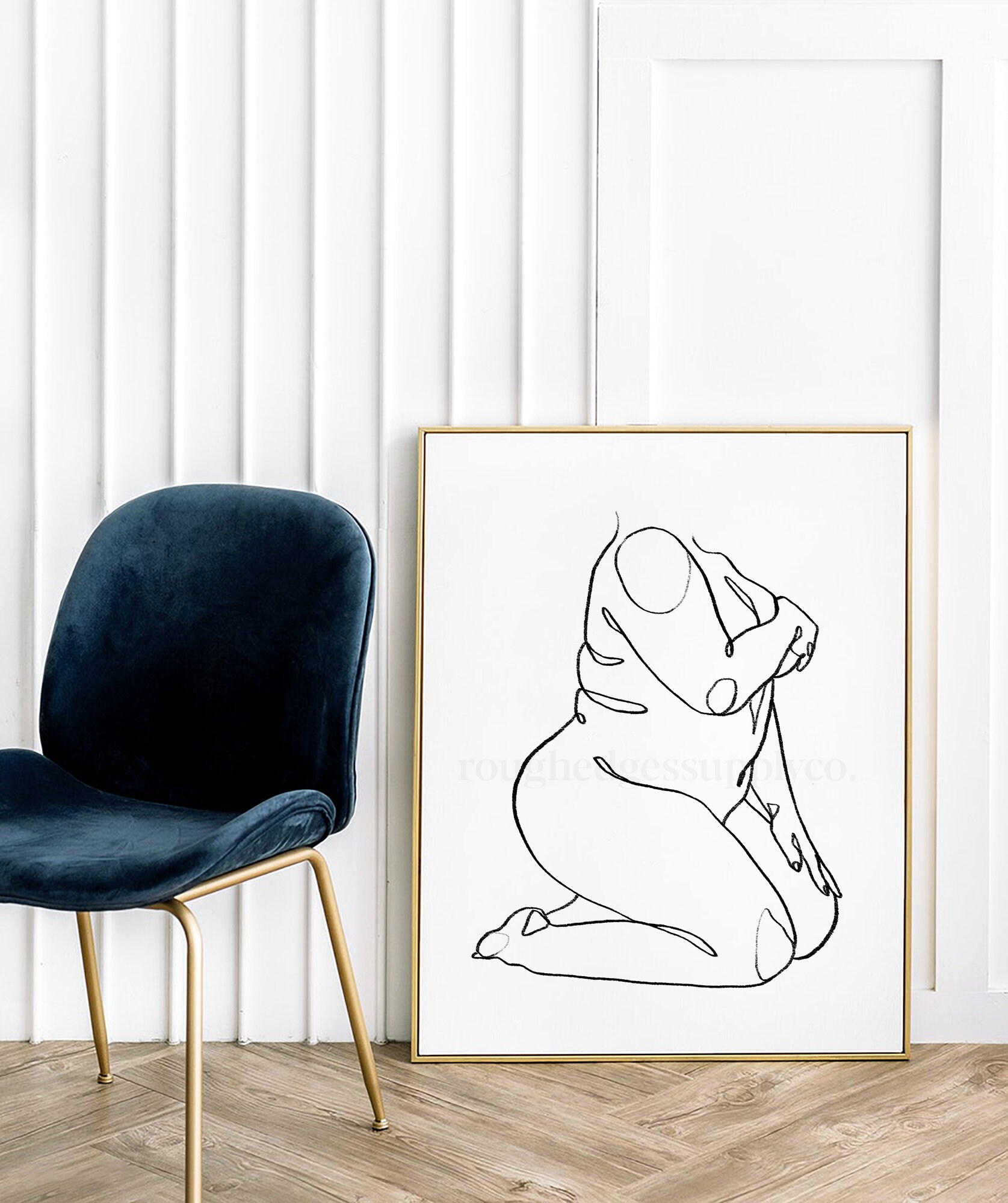 Body Positive Line Art Female Figure Art Print Minimalist | Etsy