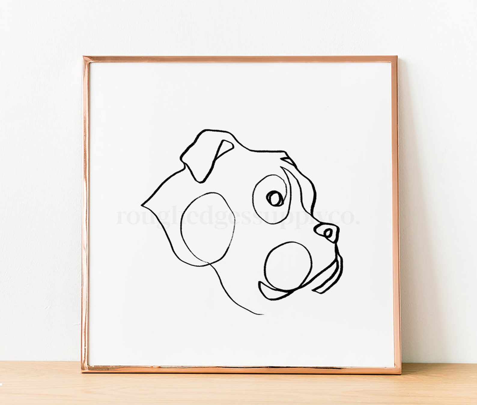 Boxer Dog Art Print, Line Drawing, Line Art, Dog Pet Portrait, Dog ...