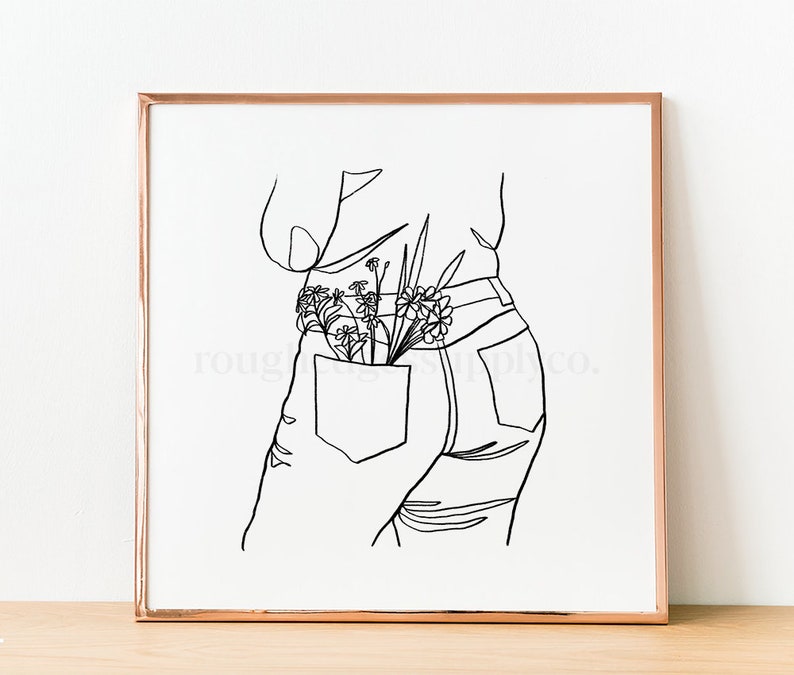 Buy Body Positive Line Art Female Figure Art Print Minimalist Online in ...