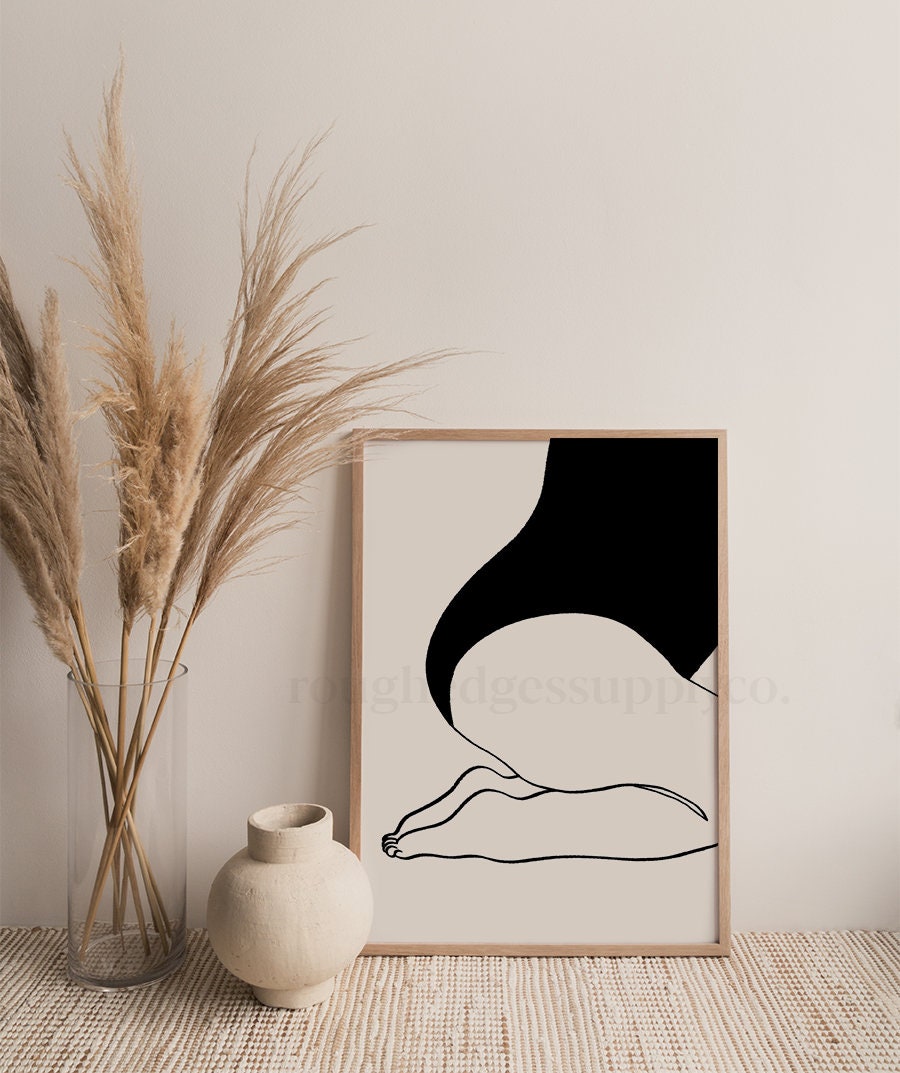 Body Positive Line Art Female Figure Art Print Minimalist - Etsy
