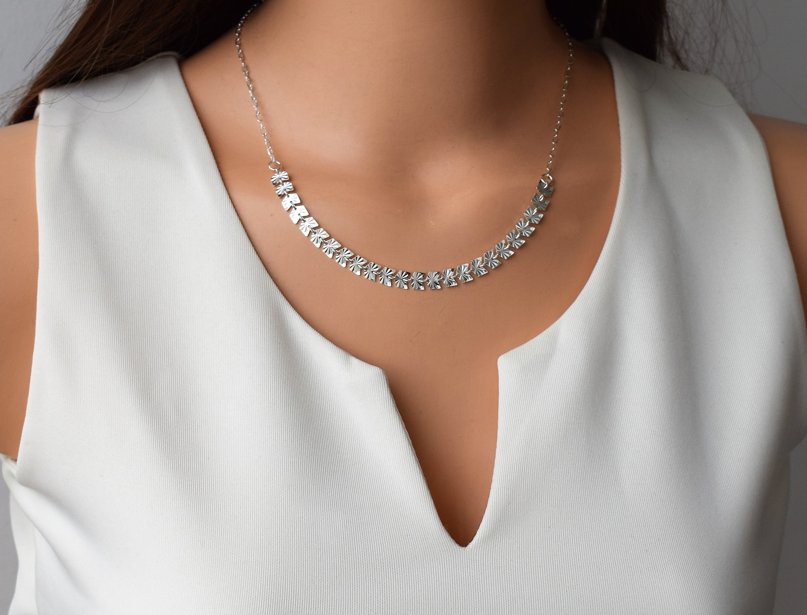 Sterling Silver Necklace Silver Necklace layered Necklace | Etsy