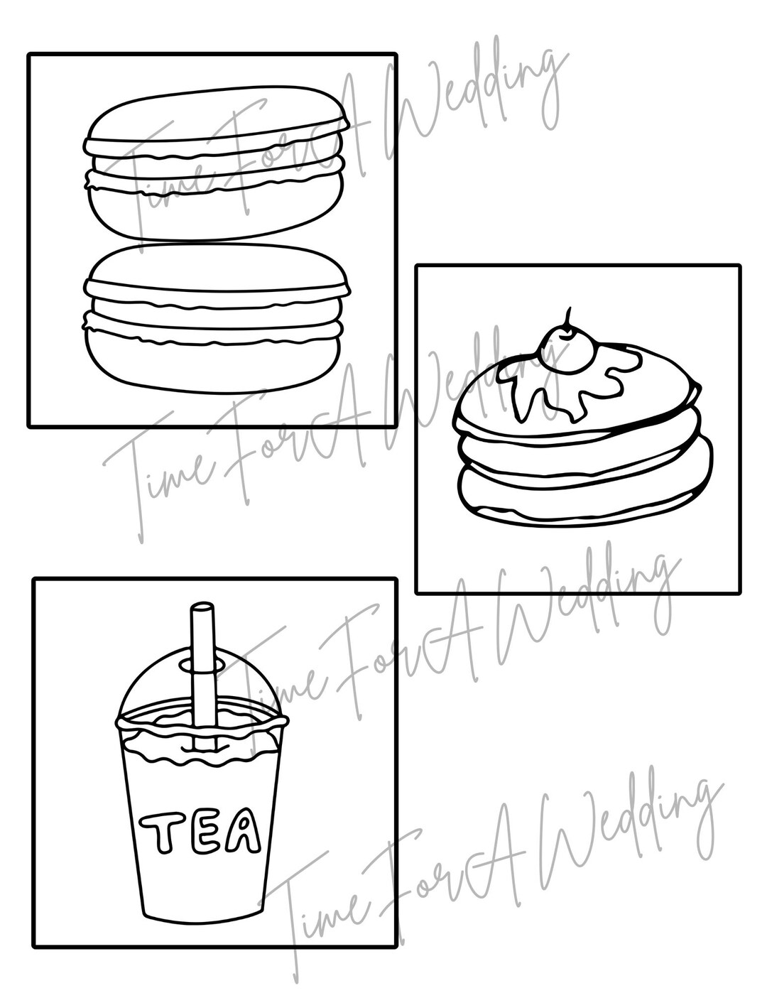 Snack Attack! Cute & Easy Food Coloring Pages – Kawaii Printable ...