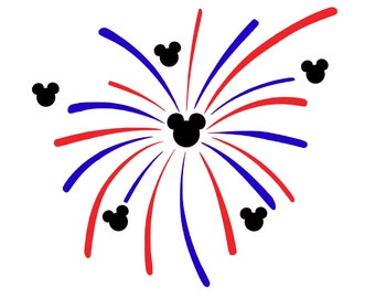 Mickey Fireworks Svg | Etsy