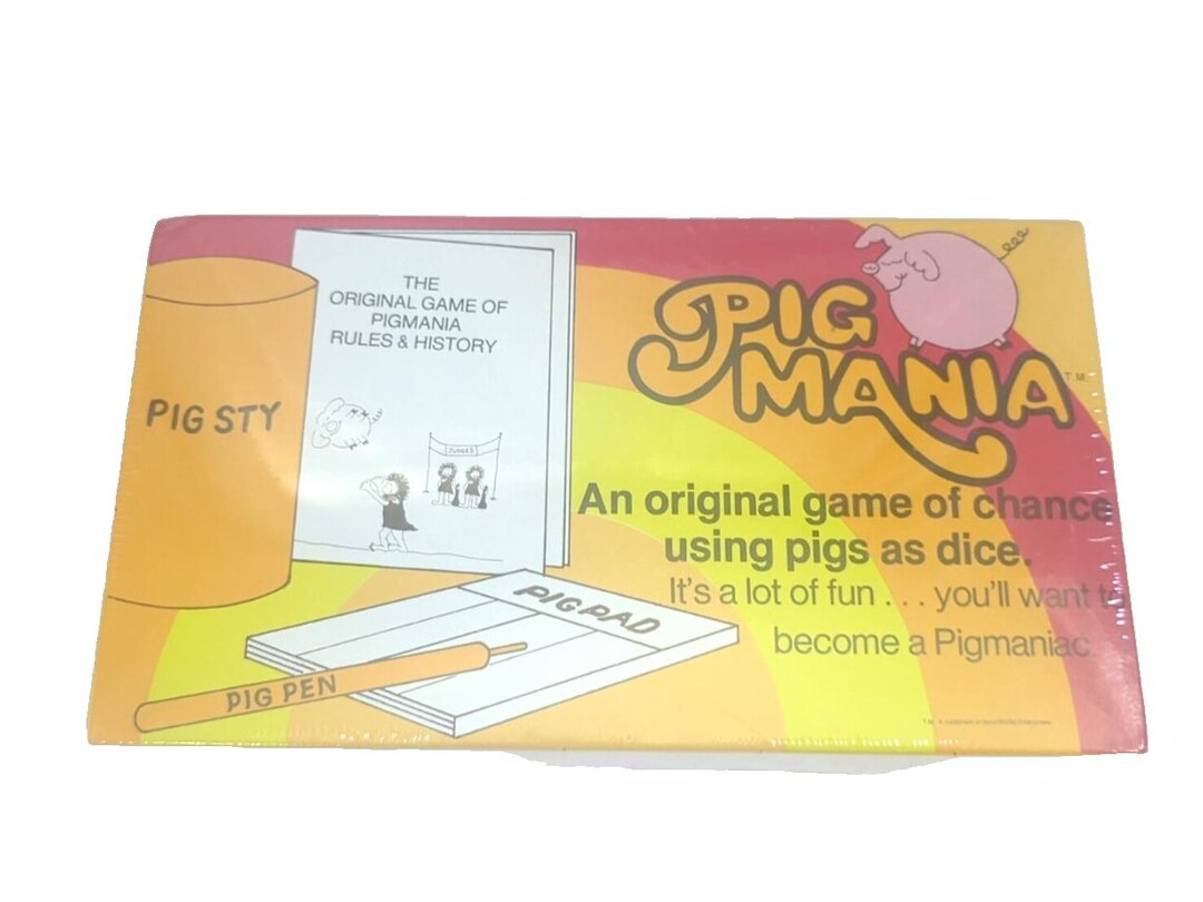 Vintage 1977 Pig Mania Game of Chance Using Pigs as Dice New and Sealed ...
