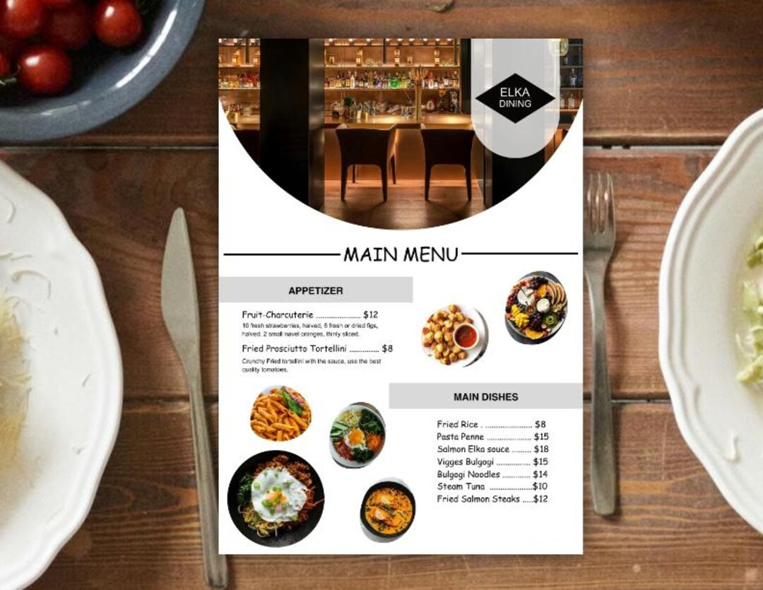 Restaurant Menu Template, Canva Template, Editable Menu, Original ...