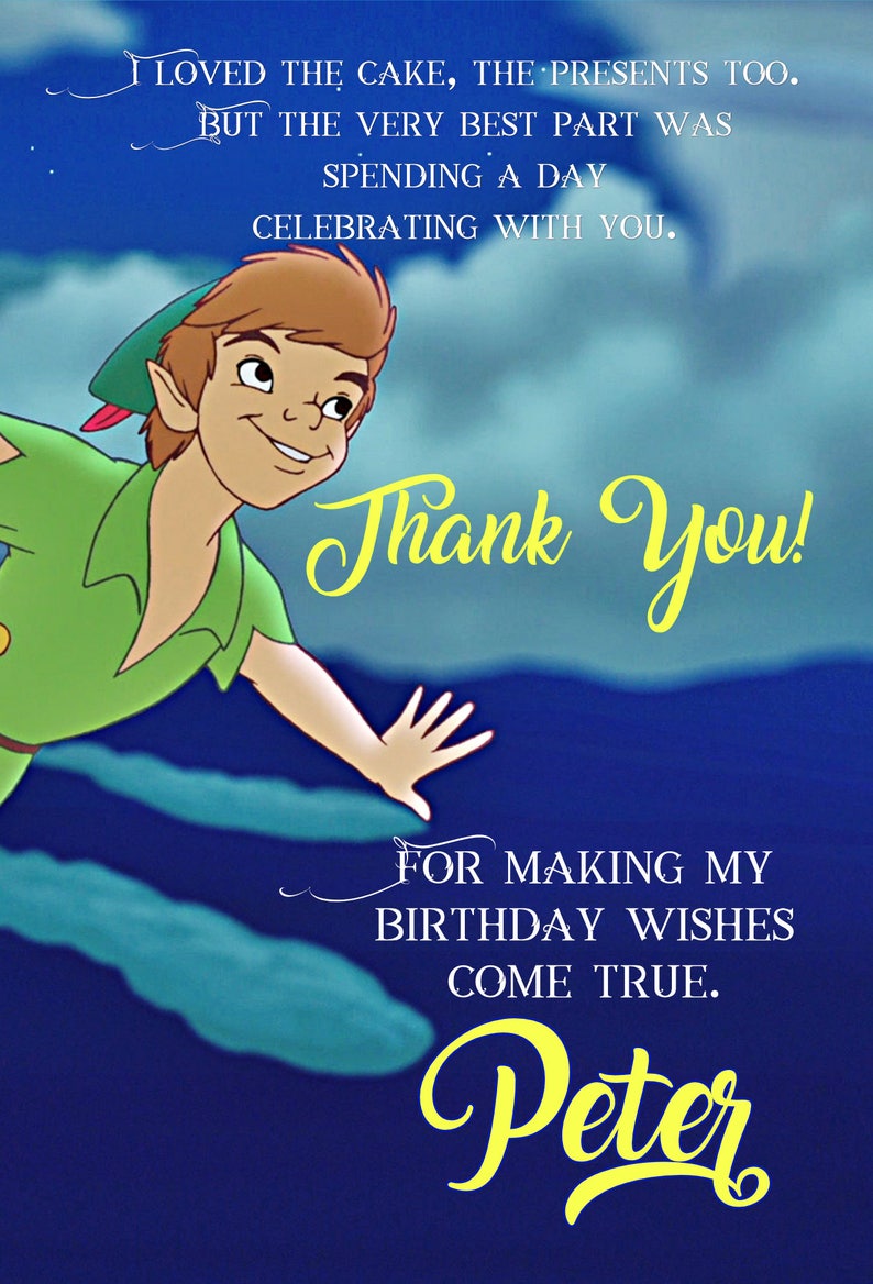 Personalized Birthday Invitation Card Peter Pan 5x7 Printable - Etsy