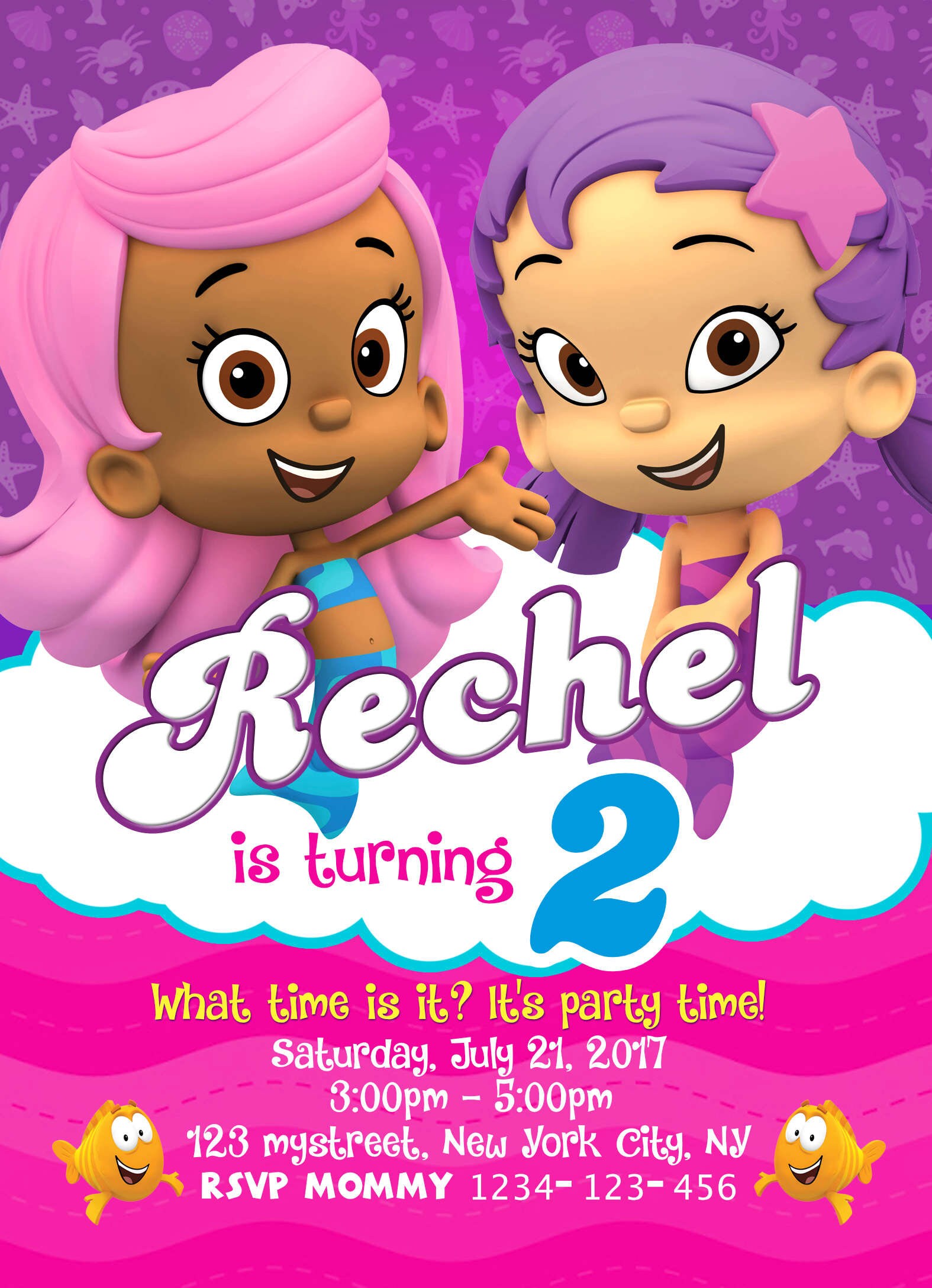 Personalized Birthday Invitation Card, Digital Birthday Party ...