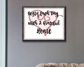 Grateful Heart, Gratitude Printable, Start Each Day With a Grateful ...