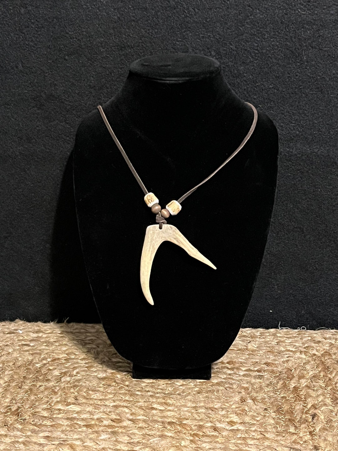 Primitive Deer Antler Pendant Necklace - Etsy