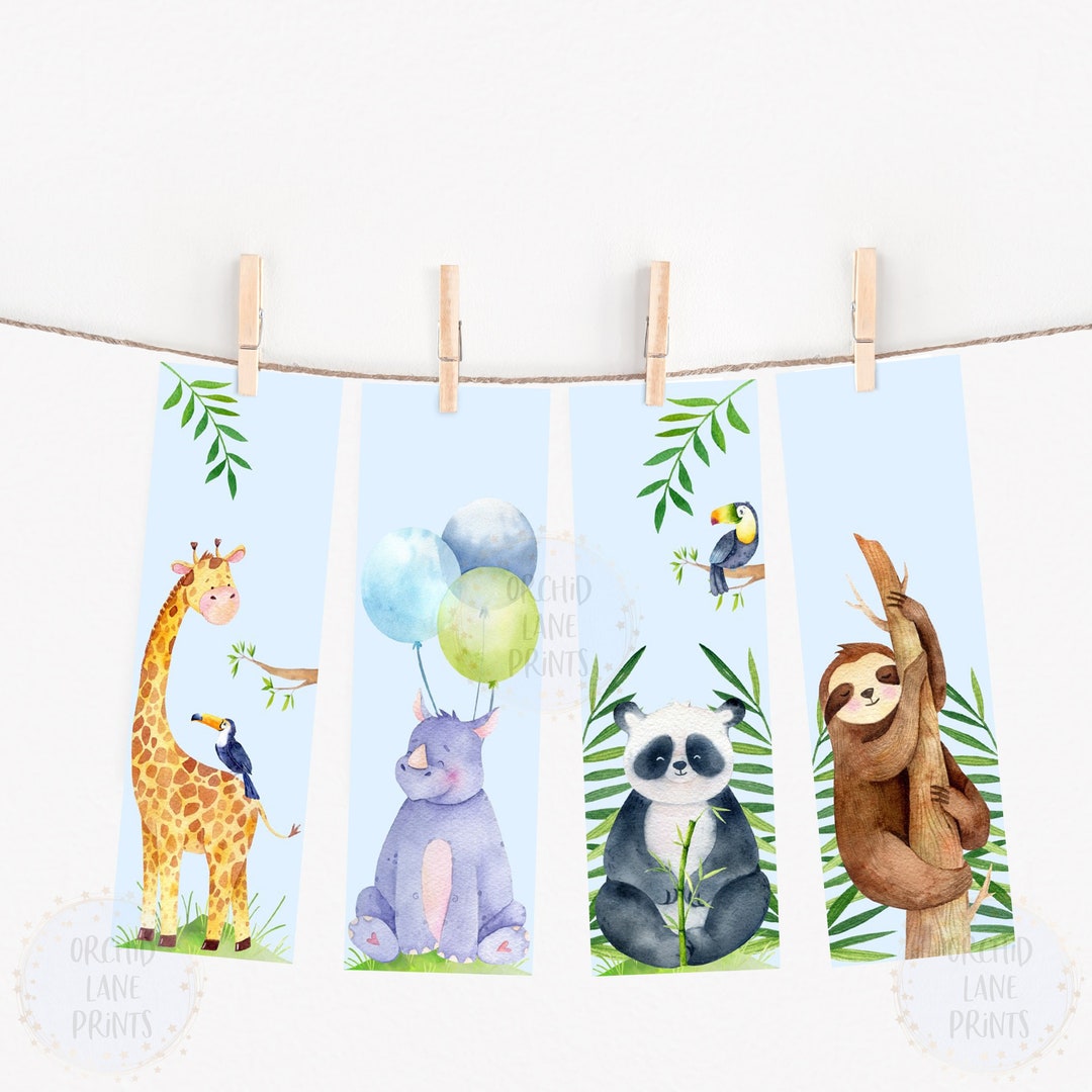 Jungle Bookmarks, 2x6 Jungle Bookmarks, Kids Bookmarks, Printable ...