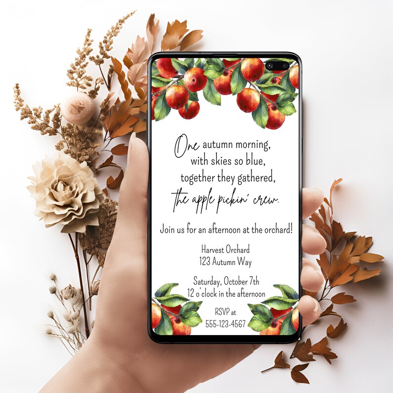 Apple Picking Party, Apple Theme Invite, Apple Orchard Theme, Fall ...