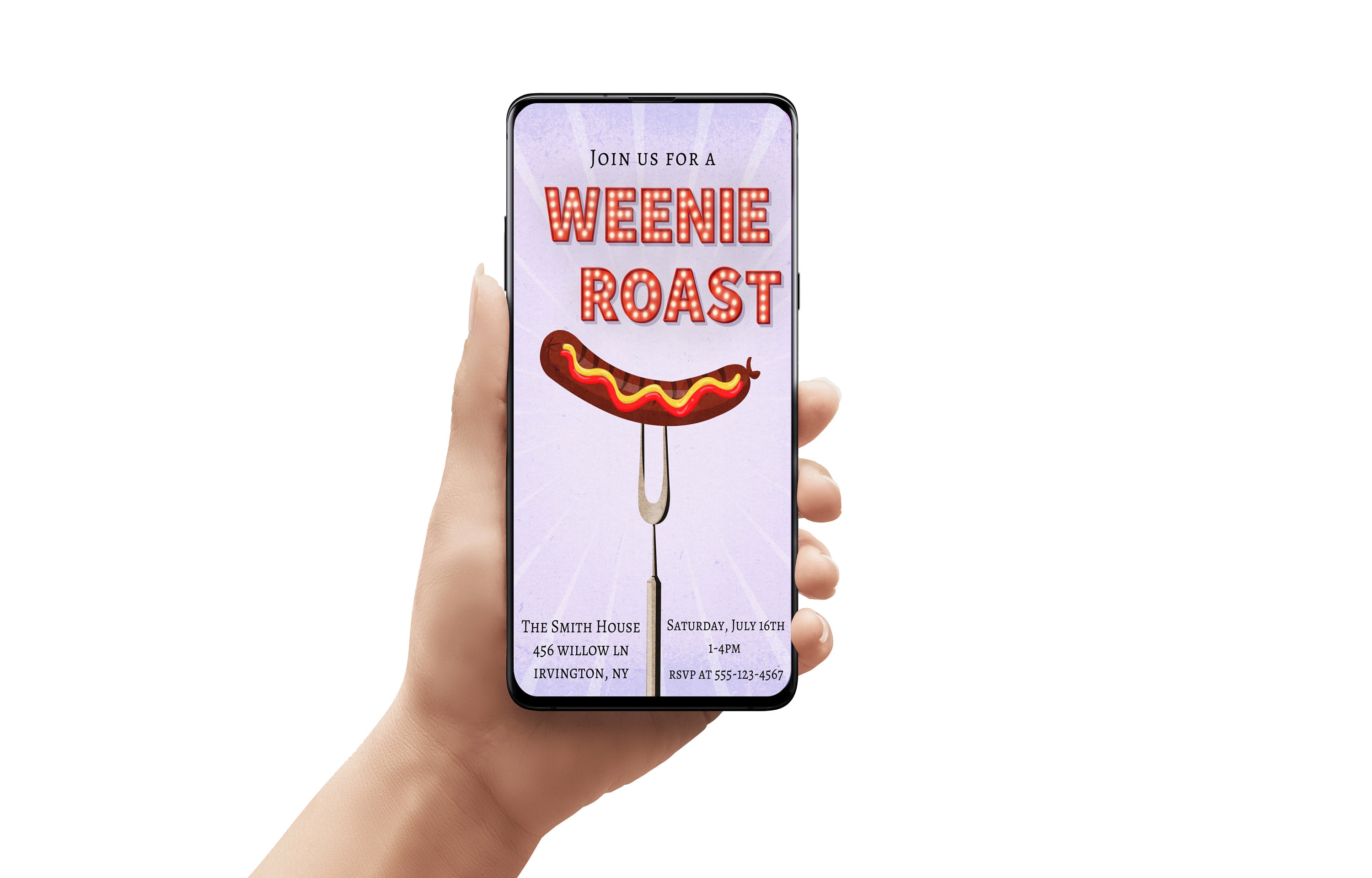 Weenie Roast Invitation Summer Party Invite 4th Of July Invite Labor
